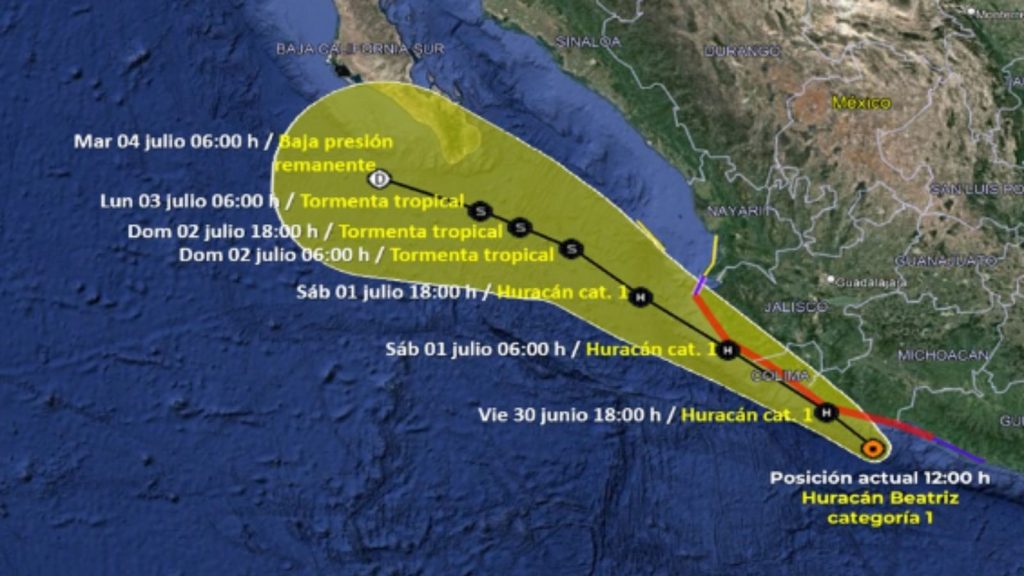 Beatriz ya es huracán categoría 1 en la escala Saffir-Simpson ...