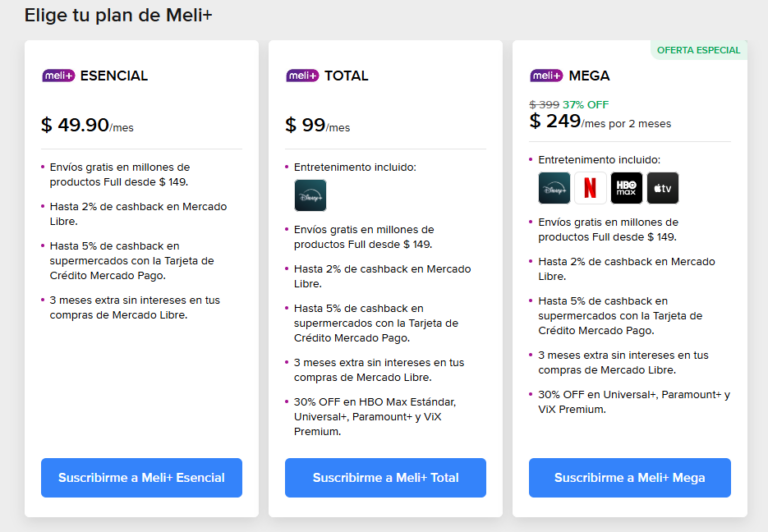 Meli+ MEGA ofrece 4 plataformas de streaming por 249 pesos - Noticias ...